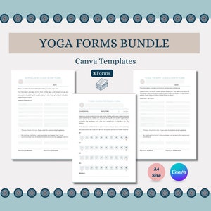 Yoga Forms Bundle, Editable Canva Templates, Forms for Yoga Teachers ...