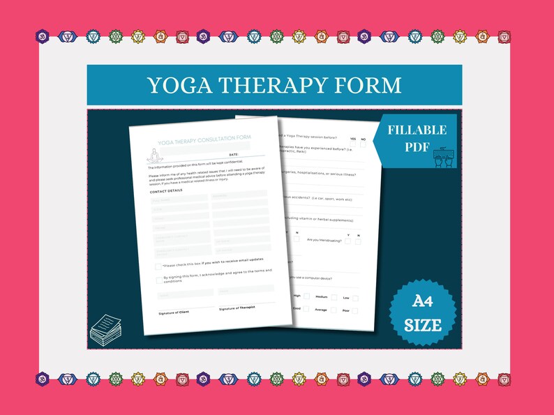 Yoga Therapy Consultation Form, Fillable Yoga Therapy Form, Yoga Client ...