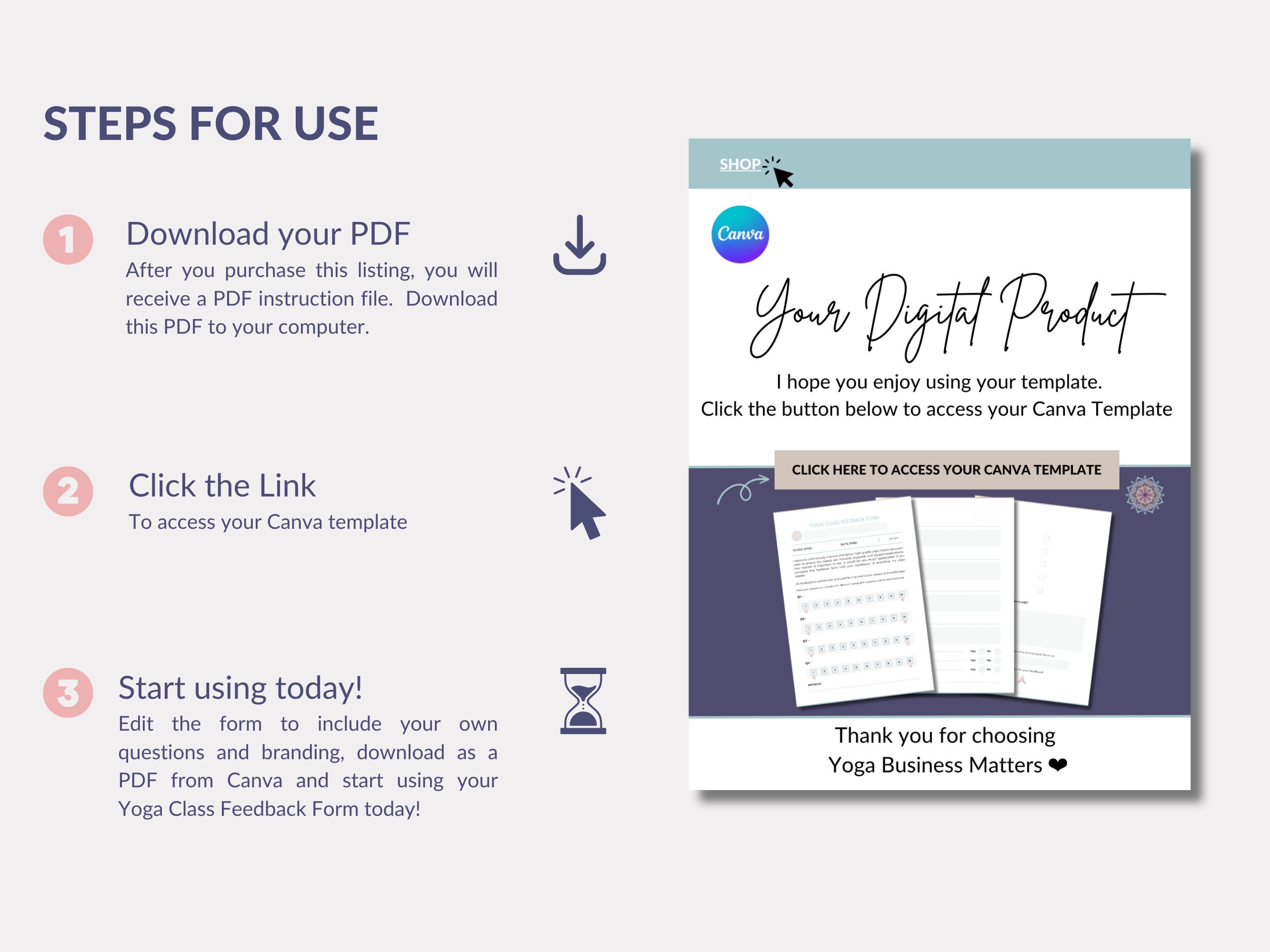 Yoga Class Feedback Form, A4 Size Editable Yoga Feedback Form, Yoga ...
