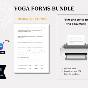 Yoga Forms Bundle: Editable Canva Templates (A4) - Etsy