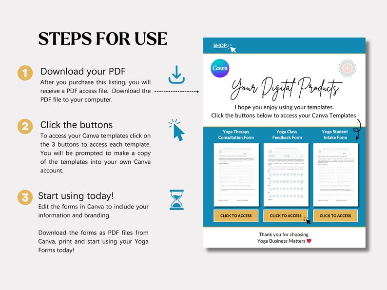 Yoga Forms Bundle: Editable Canva Templates (A4) - Etsy