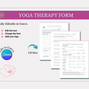 Yoga Consultation Form, Editable Canva Yoga Form, Yoga Teachers and ...