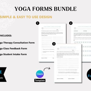 Yoga Forms Bundle: Editable Canva Templates (A4) - Etsy