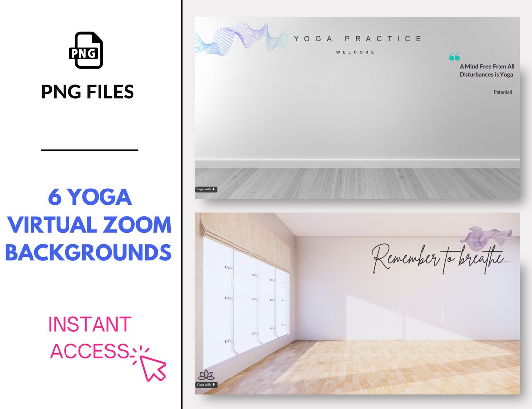 Yoga Virtual Zoom Backgrounds Yoga Teacher Yoga Instructor - Etsy UK