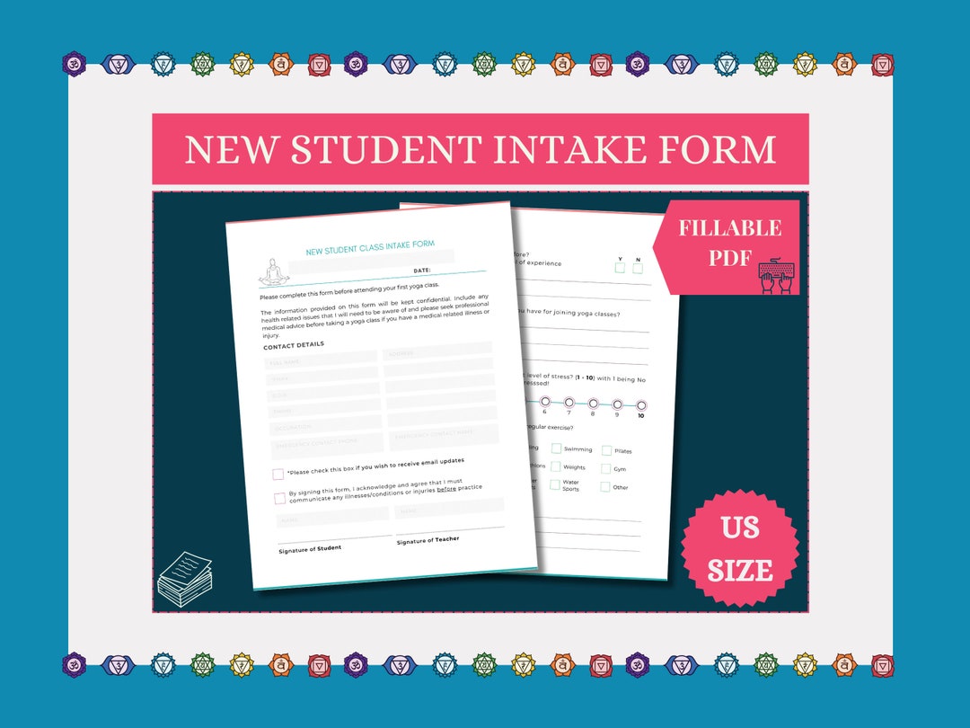 Yoga Student Intake Form, Yoga Teacher Form, Yoga Instructor Template ...