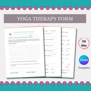 Yoga Consultation Form, Editable Canva Yoga Form, Yoga Teachers and ...