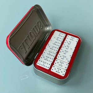 Travel Dominoes in Altoids Tin - Mini Domino Double Six With Tile Racks ...
