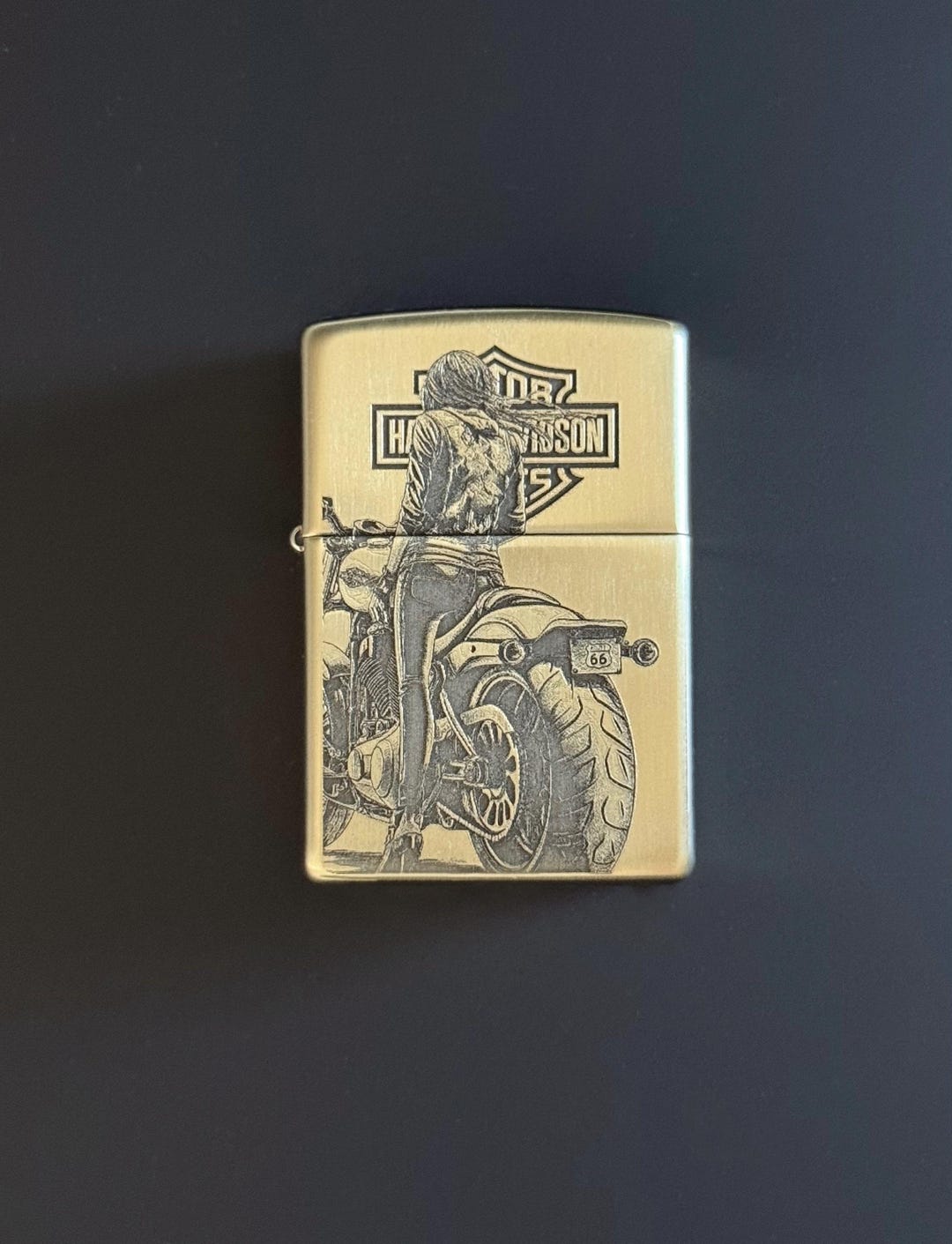 Harley Davidson Motorcycle Inspired - Brass Zippo Lighter With Custom ...