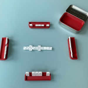 Travel Dominoes in Altoids Tin - Mini Domino Double Six With Tile Racks ...