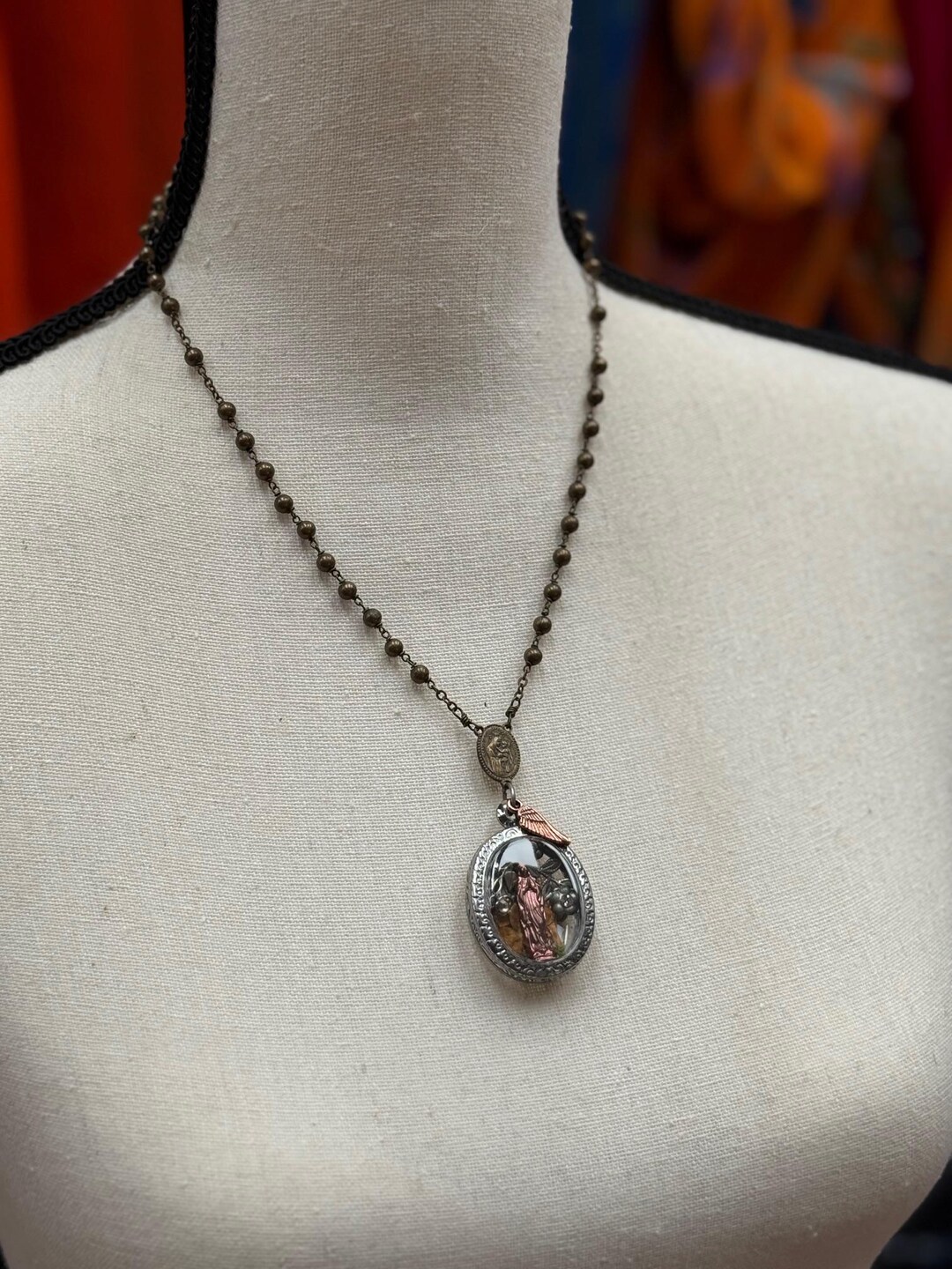 French Reliquary Pendant Necklace - Virgin Mary - Etsy