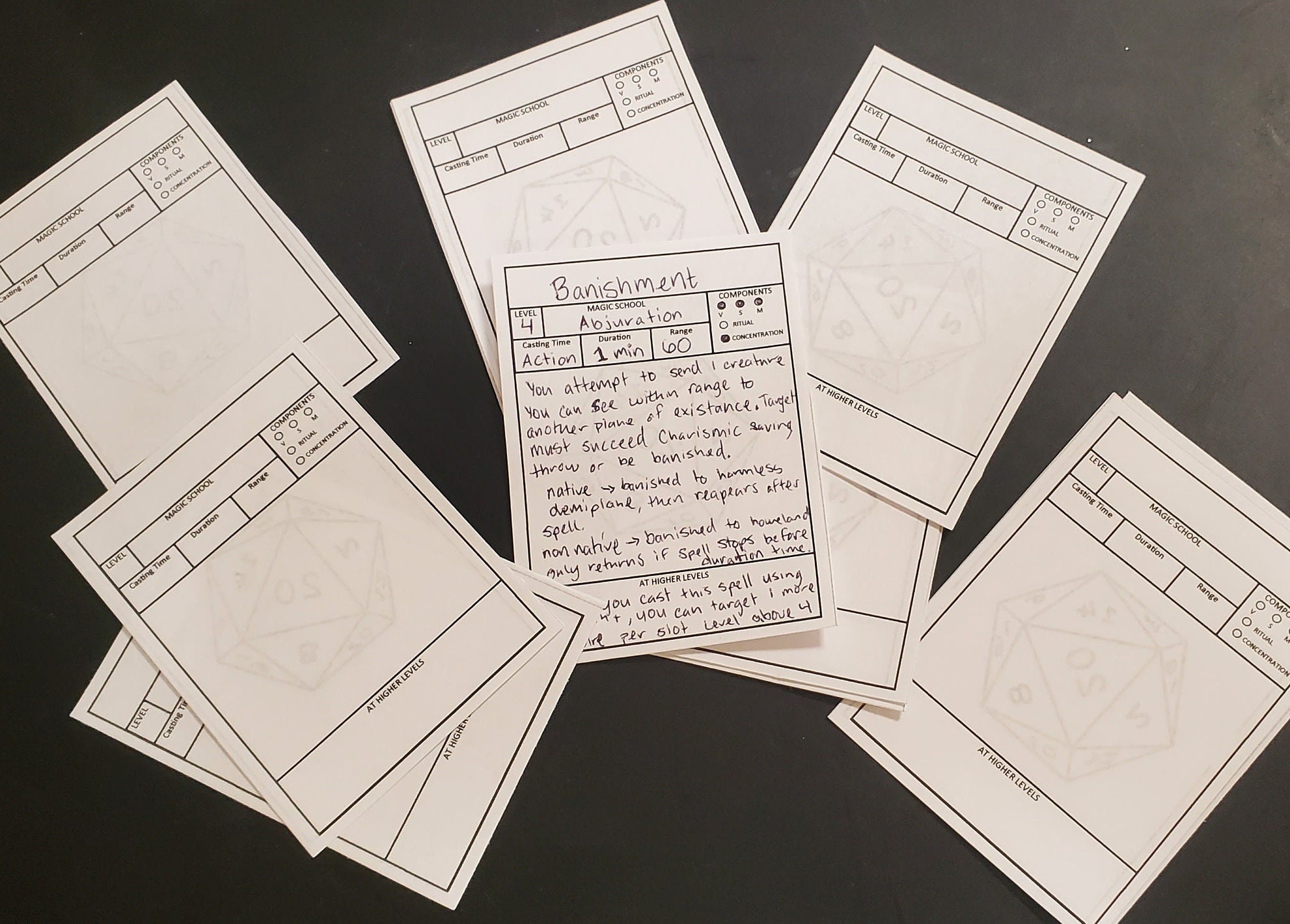DND Spell Cards - Etsy
