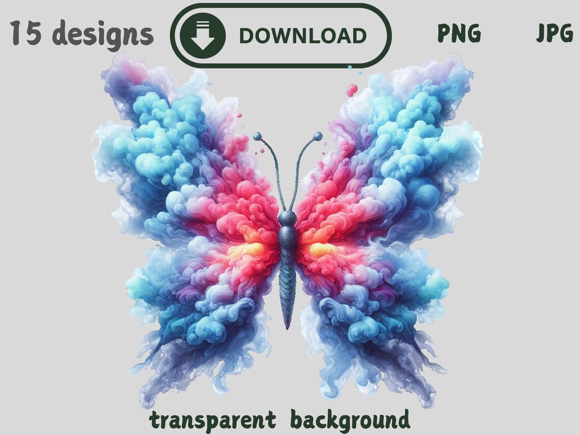 Smoke Butterfly Clipart, 15 High Quality Fantasy Smoke Butterfly ...