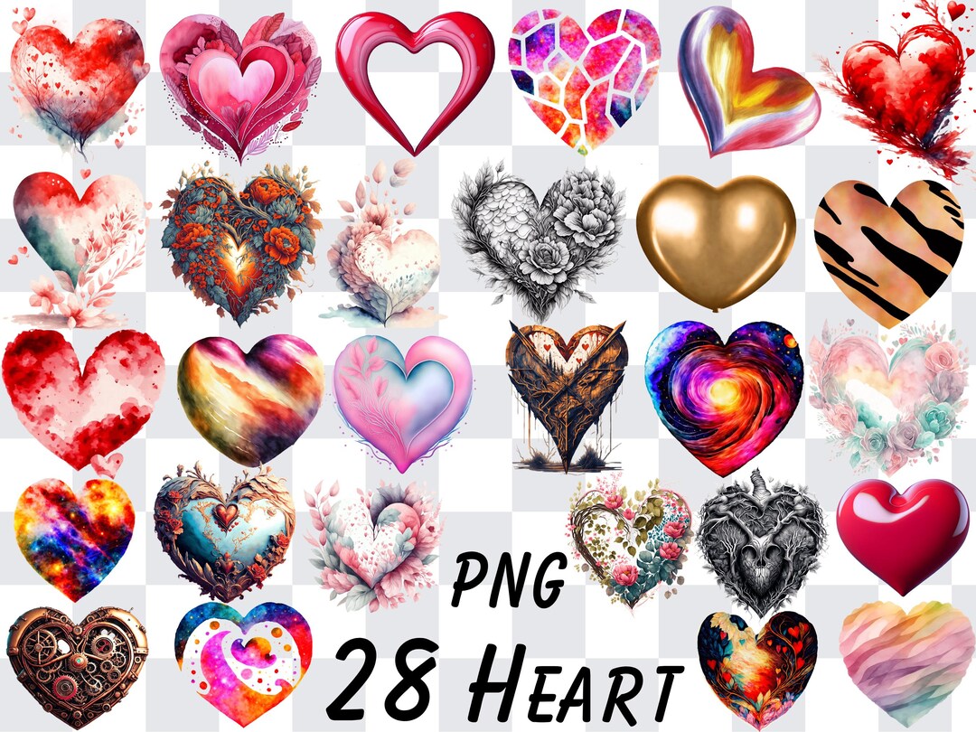 Heart Clipart PNG, Cute Hearts PNG, Printable Color Clipart PNG, High ...