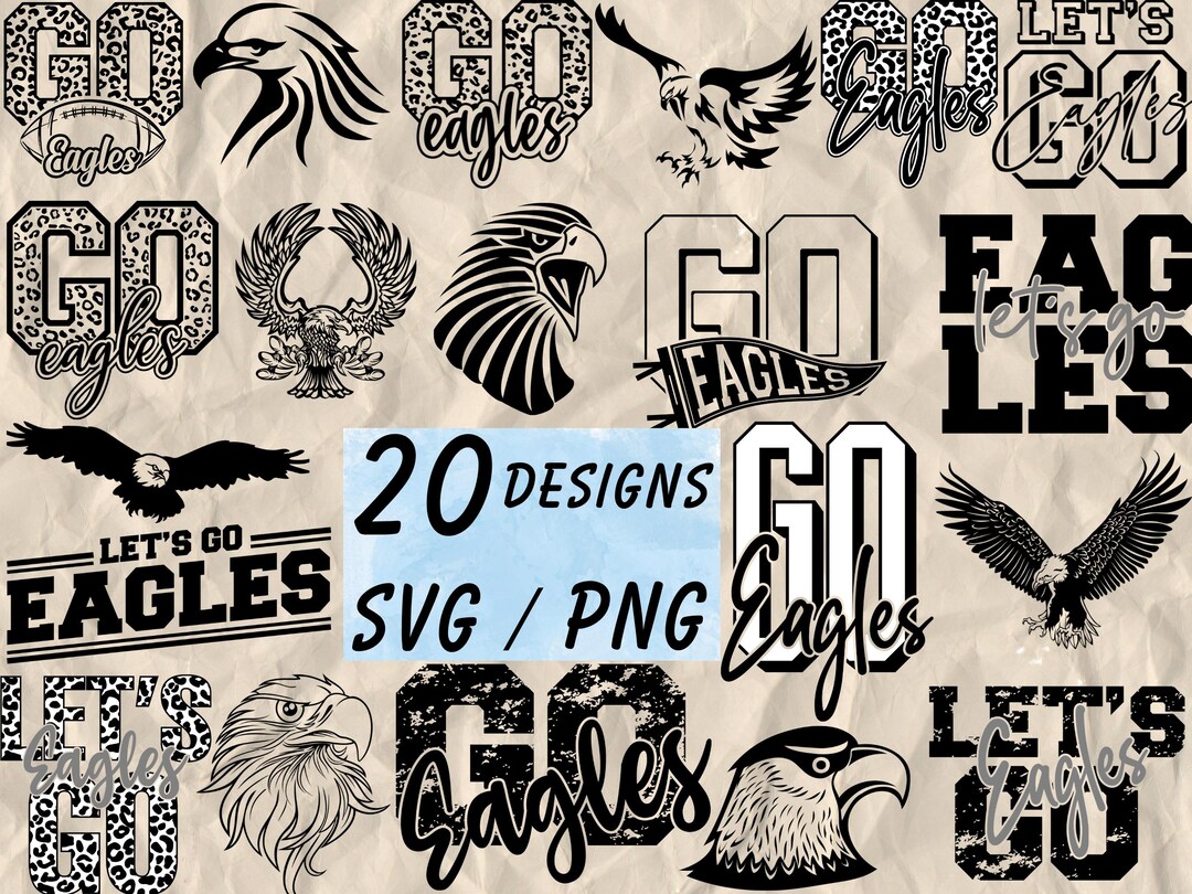 Go Eagles SVG PNG، Eagles Cheer Svg، Let's Go Eagles Png، Eagles Mascot ...