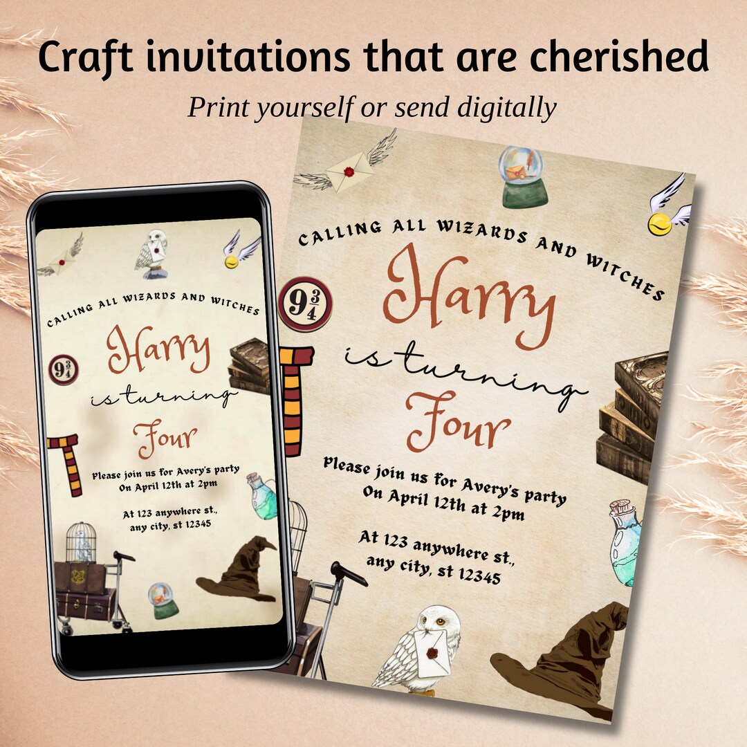 Wizard Birthday Invitation Template, Wizard Birthday Invitation, Wizard ...