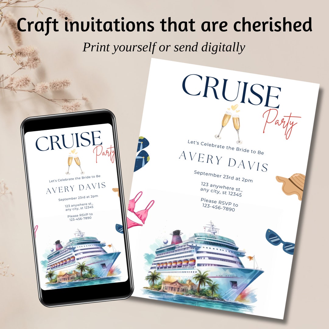Cruise Bachelorette Party Invitation Template (digital Download) - Etsy