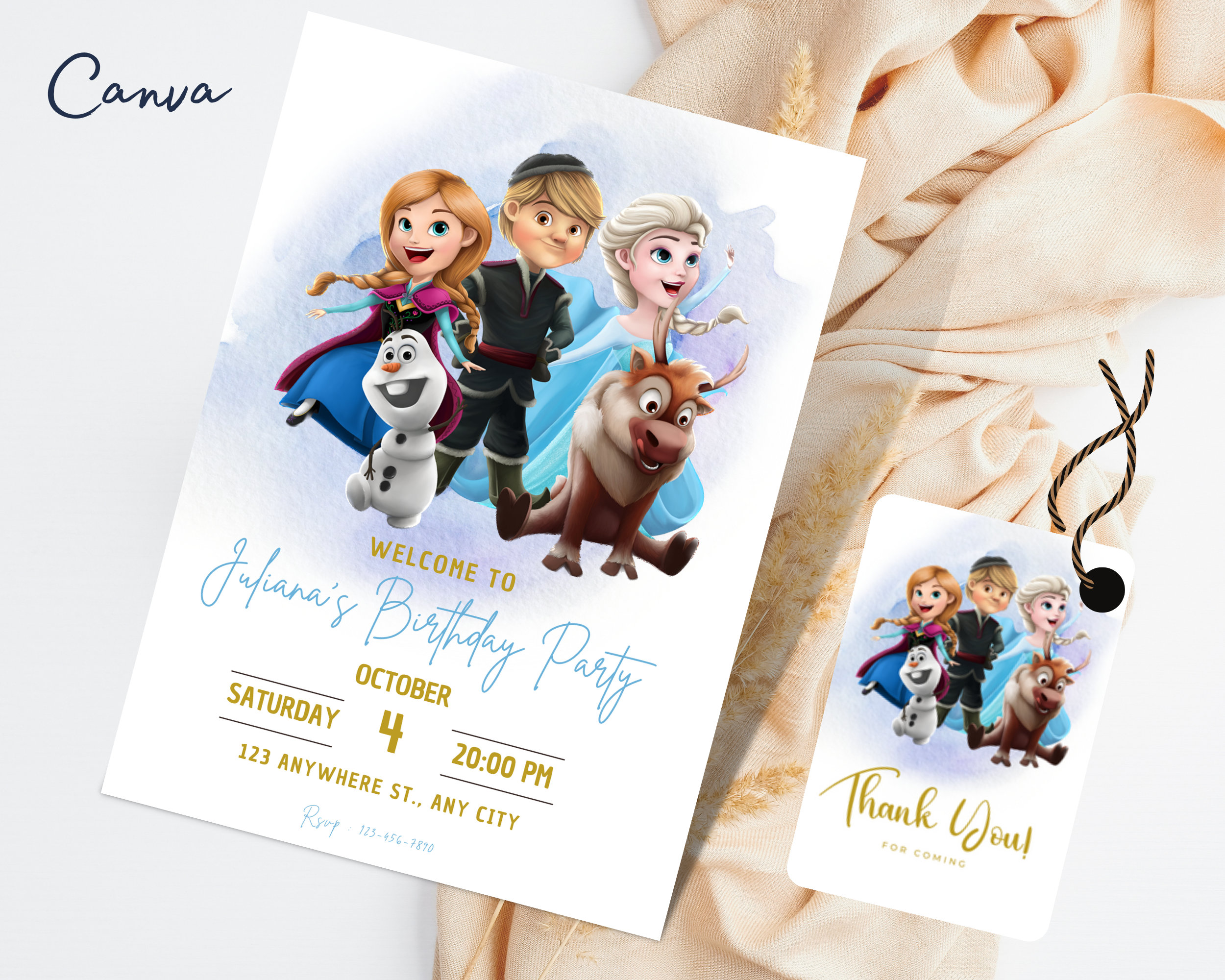 Editable Frozen Birthday Invitation Template Printable - Etsy Canada