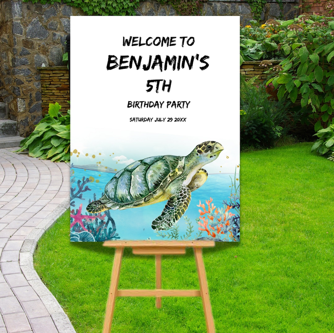 Turtles Themed Welcome Sign, Turtles Thank You Tags, Turtles Cake ...