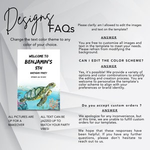 Turtles Themed Welcome Sign, Turtles Thank You Tags, Turtles Cake ...