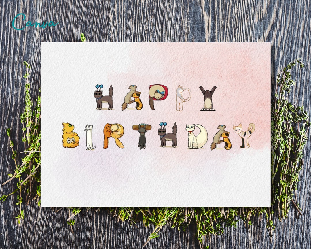 Editable & Printable Happy Birthday Card / Instant Download PDF / Card ...