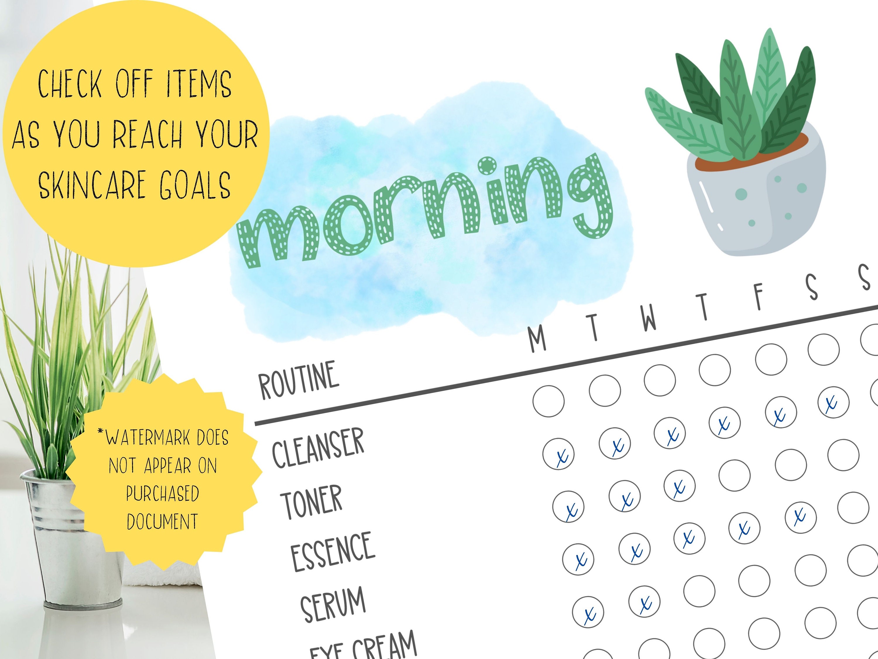 Skincare Routine Checklist Printable Download | Hygge Style Digital PDF ...