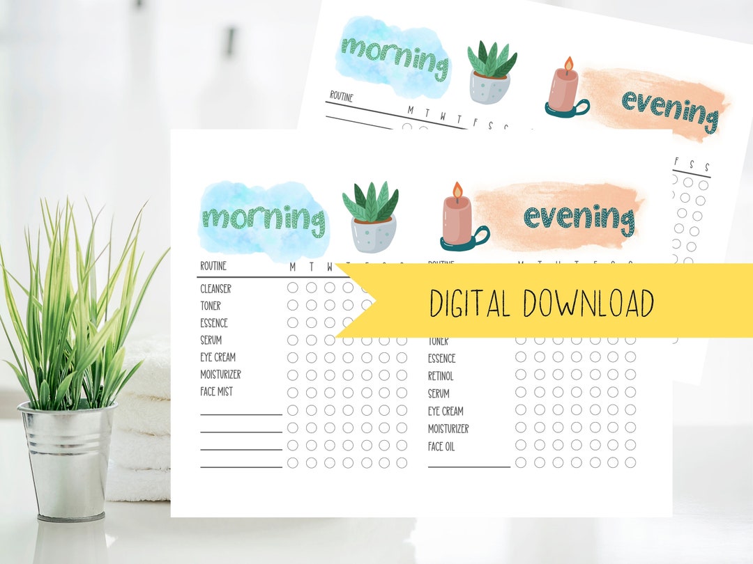 Skincare Routine Checklist Printable Download | Hygge Style Digital PDF ...