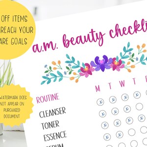 Skincare Routine Checklist Printable Download Digital PDF Morning and ...