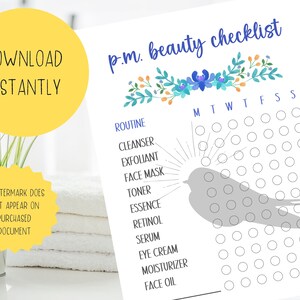 Skincare Routine Checklist Printable Download Digital PDF Morning and ...