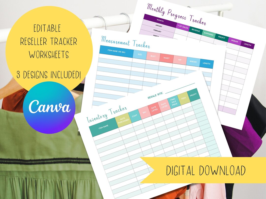 Reseller Tracker Printable Download Digital PDF With Editable Canva ...