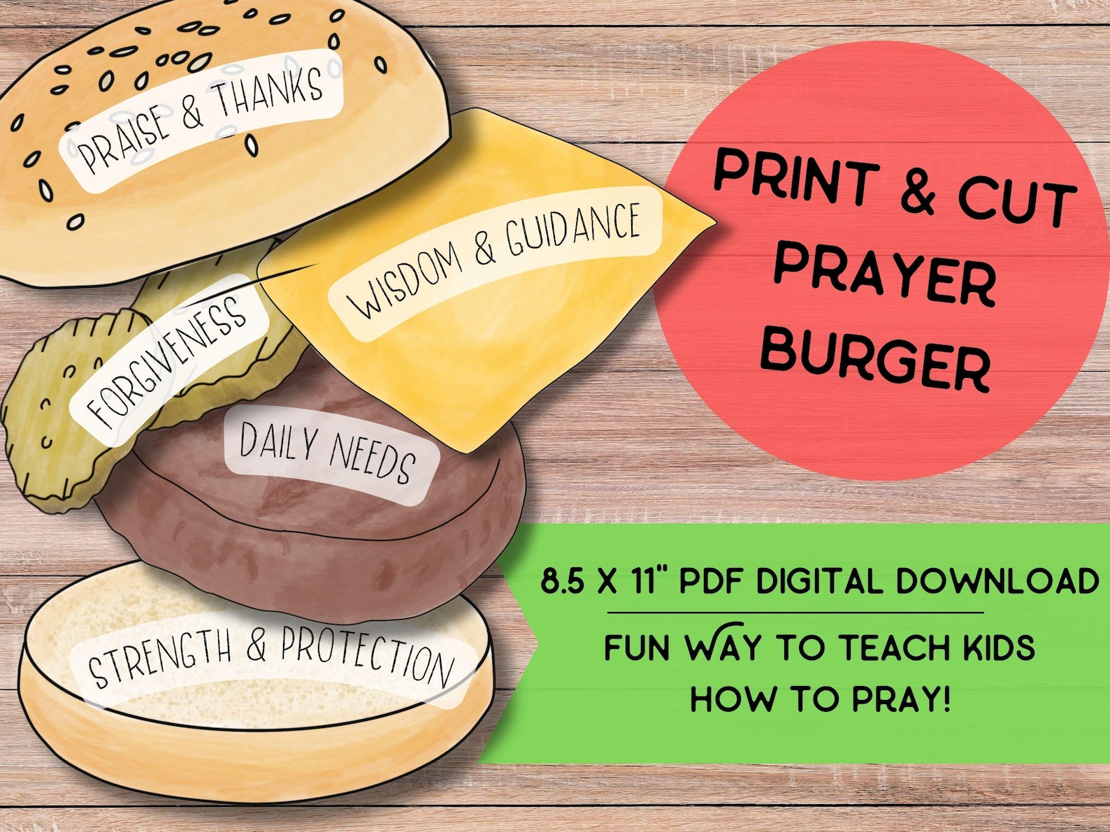 Prayer Burger Activity + Bonus | Fun & Interactive Christian Kids ...