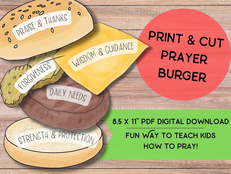 Prayer Burger Activity + Bonus | Fun & Interactive Christian Kids ...