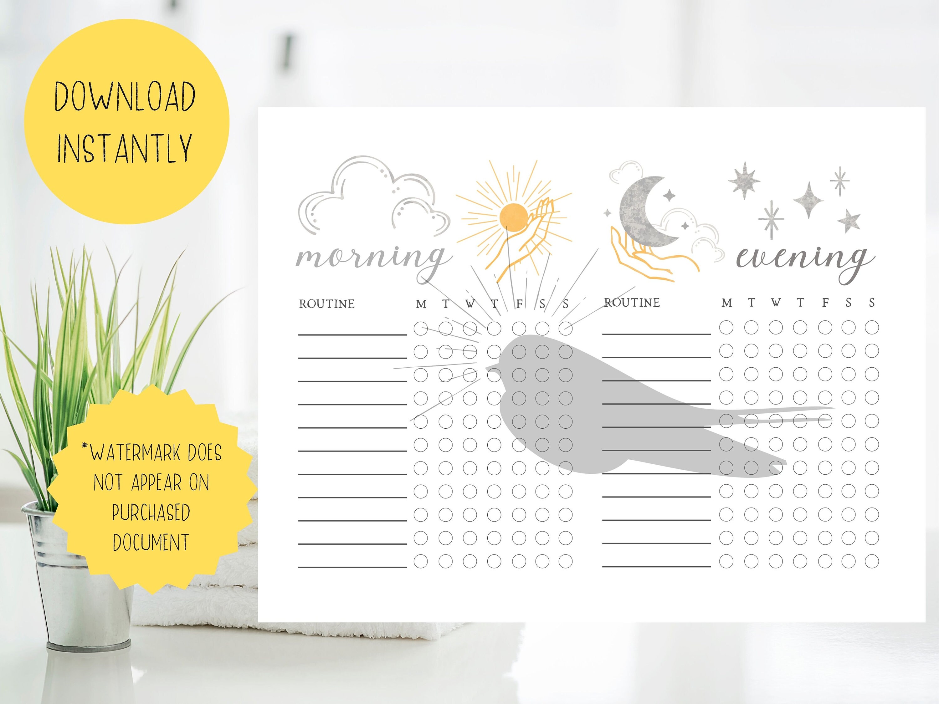Skincare Routine Checklist Printable Download | Sun and Moon Digital ...