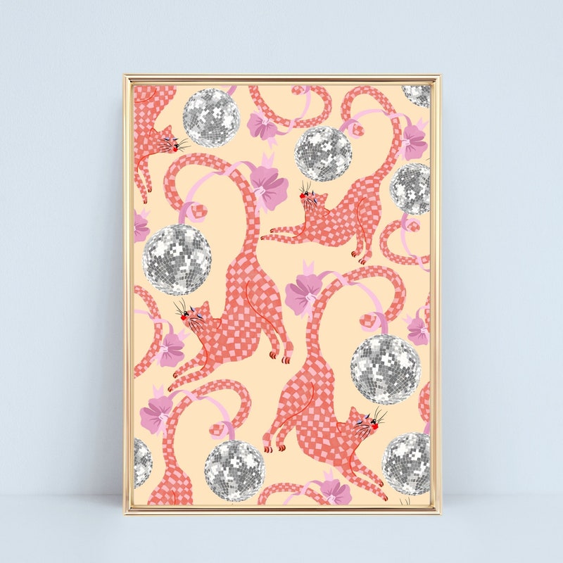 Checkerboard Cat - Etsy