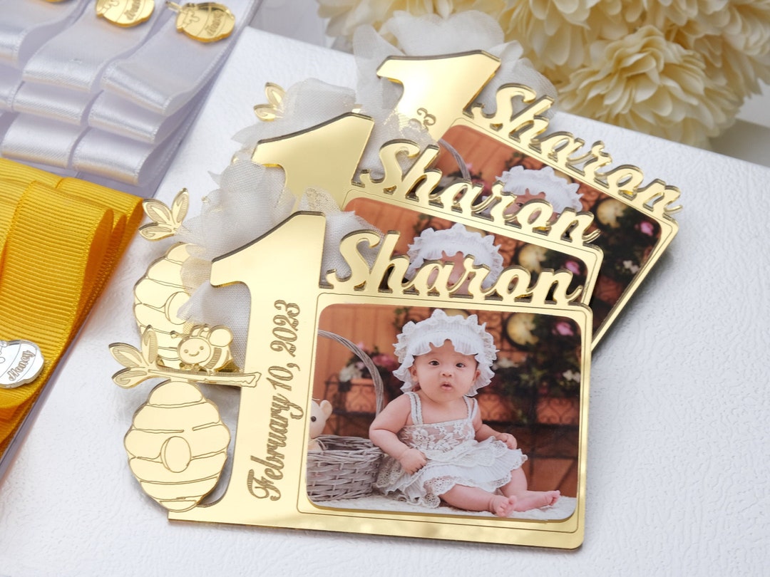 Personalized First Birthday Favors Photo Magnet, 1st Birthday Girl ...