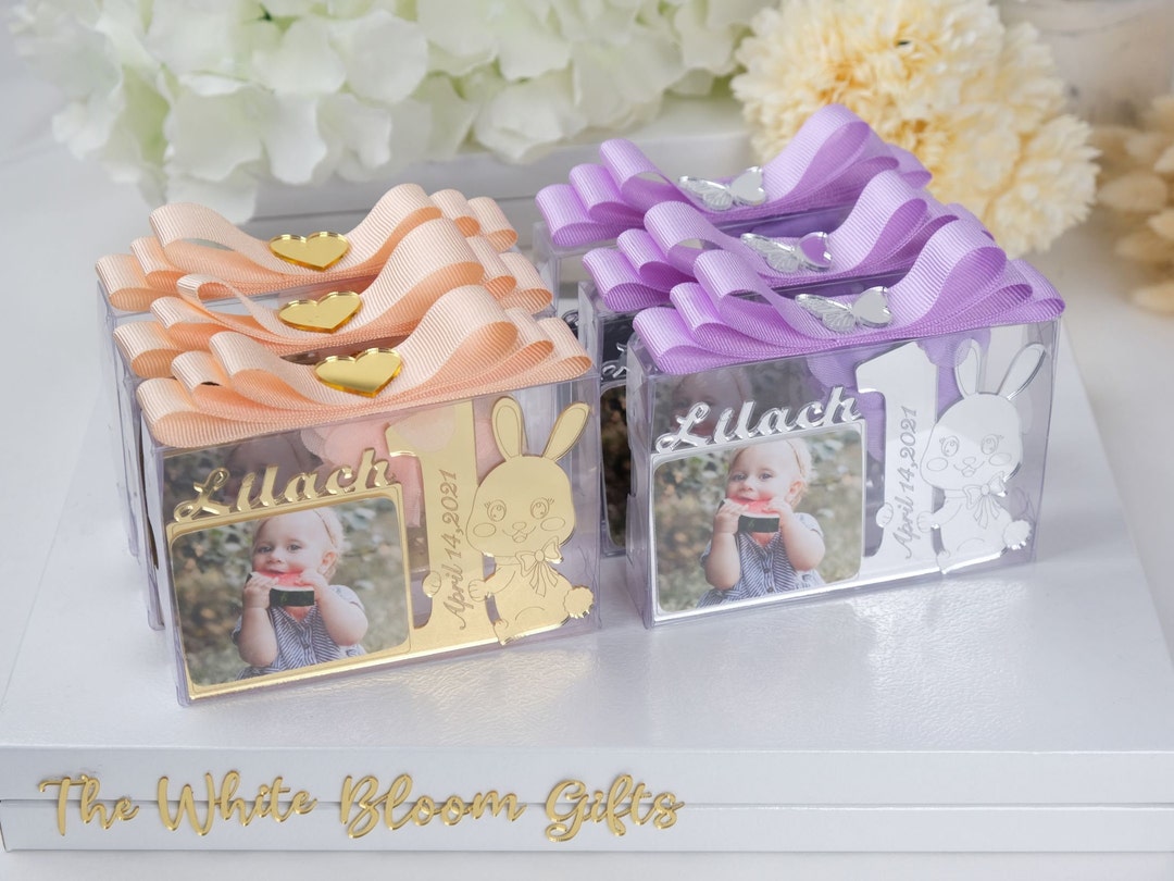 Custom First Birthday Photo Frame Magnet Favors, First Birthday Favors ...