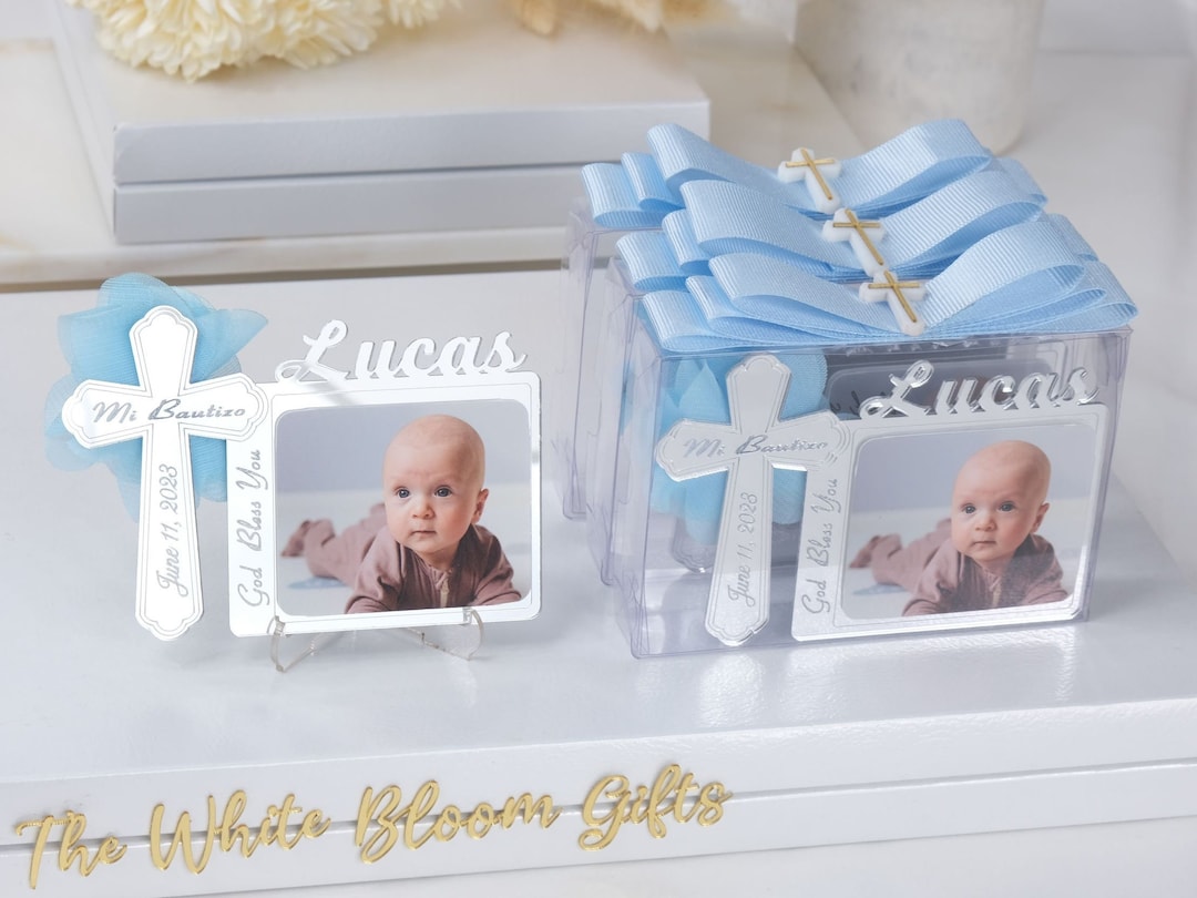 Personalized Christening Favors Baptism Photo Frame Magnet, Mi Bautizo ...