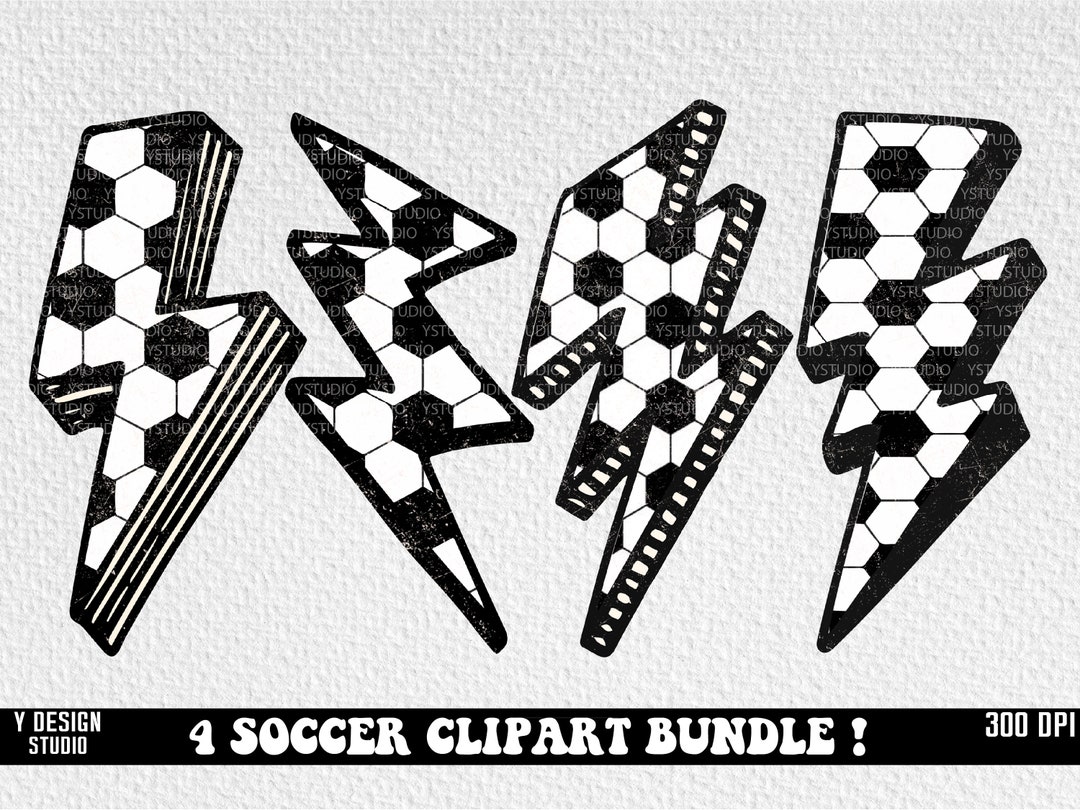 Soccer Lightning Bolt PNG Bundle, Soccer Clipart, Soccer Shirt Png ...