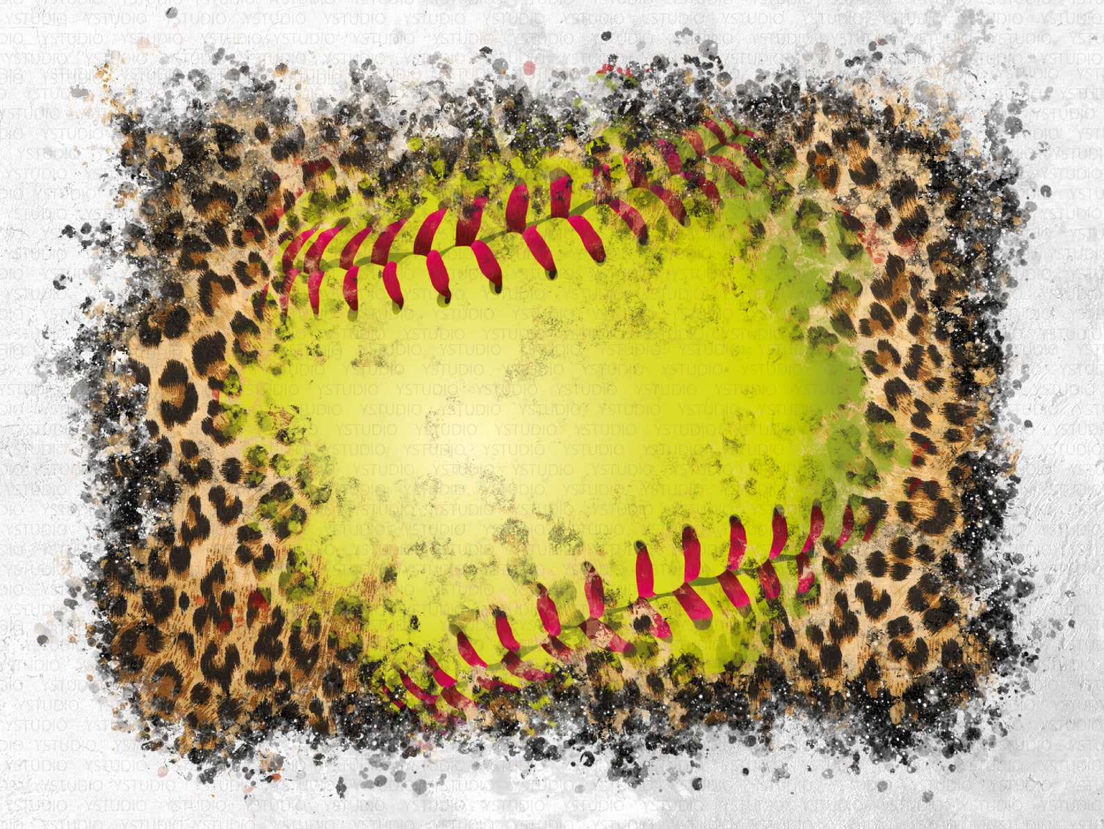 Leopard Softball Background Png Distressed Softaball Cheetah - Etsy