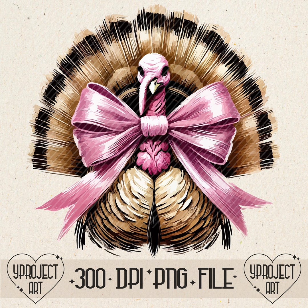 Coquette Cute Turkey PNG, Girly Fall Turkey Design, Kids Fall Shirt ...