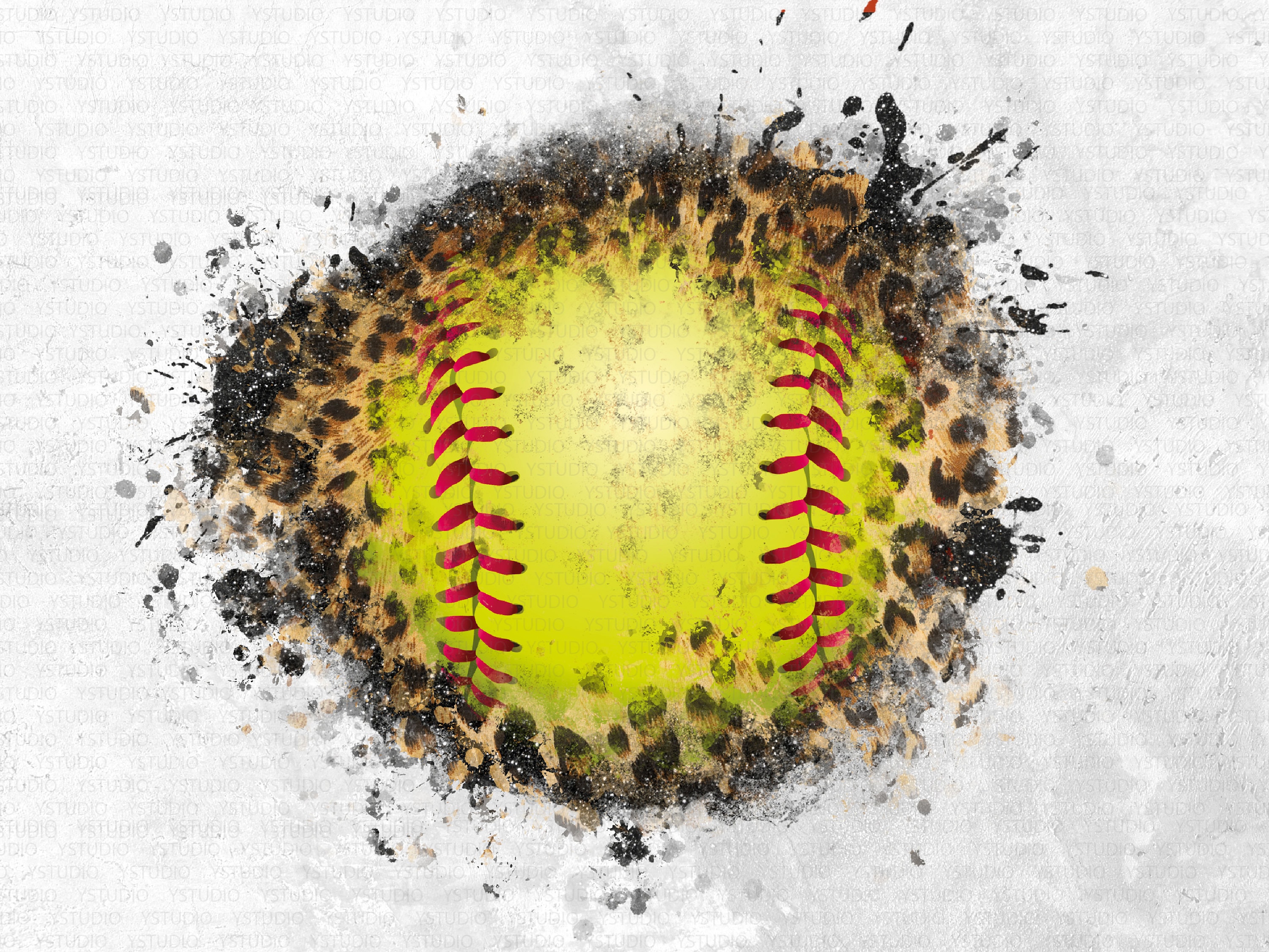Leopard Softball Background Png Distressed Softaball Cheetah - Etsy