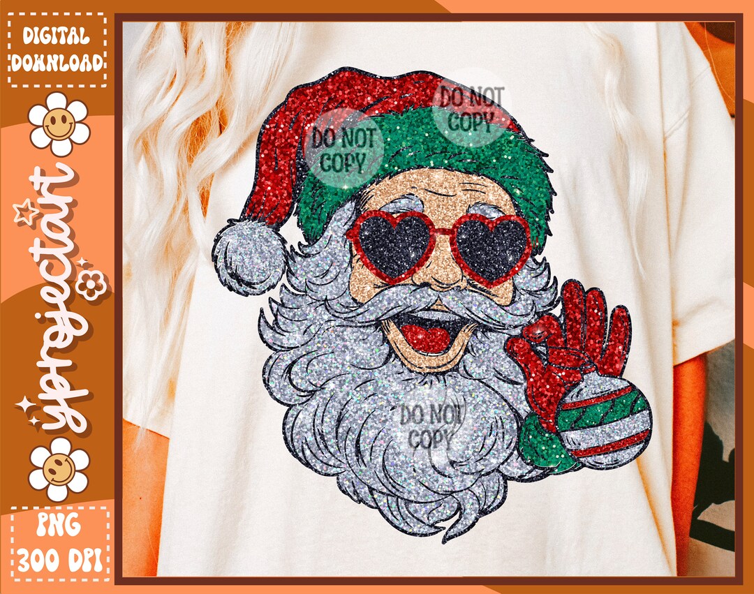 Santa Claus PNG, Christmas Glitter Bling PNG, Cheerful Sparkly Glitter ...