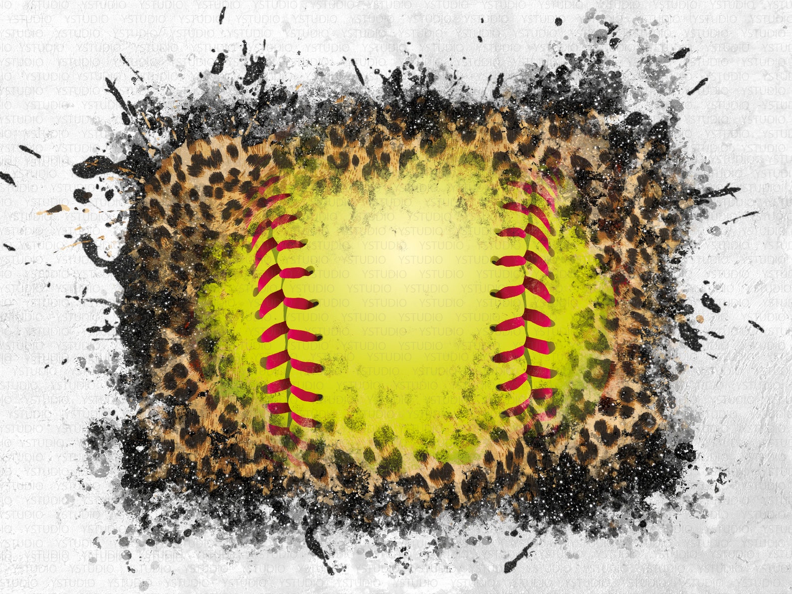 Leopard Softball Background Png Distressed Softaball Cheetah - Etsy