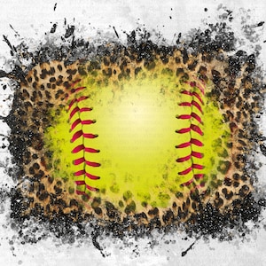 Leopard Softball Background Png, Distressed Softaball Cheetah ...