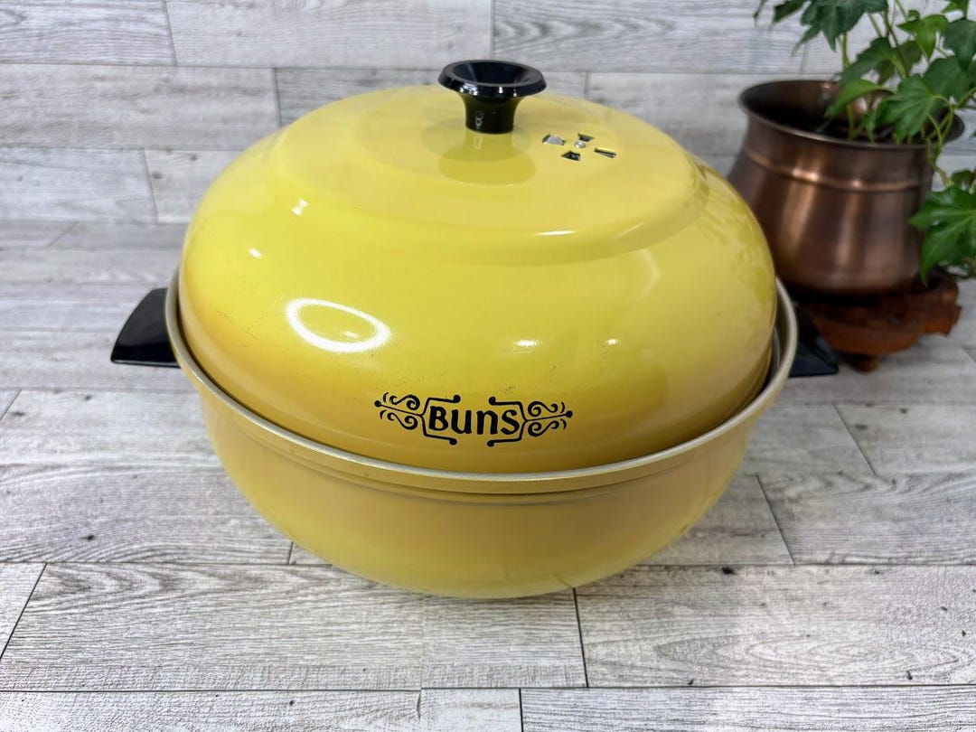 Vintage Mirro Aluminum Bun Warmer Steamer Pot - Yellow Bun Warmer - Etsy