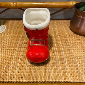 Vintage Santa's Boot Ceramic Container Planter - Etsy