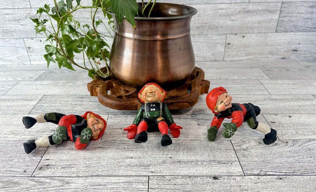 Vintage Candy Designs Tumbling Elf Figurines - Set of Three, Made in Norway - Etsy