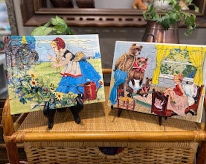 RARE Vintage Cardboard Frame Tray Children's Puzzles - Lot of Two, Made ...