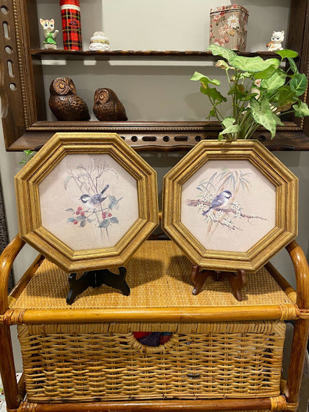 Vintage 1983 Home Interior Bird Prints in Gold Frames - Set of 2 - Etsy