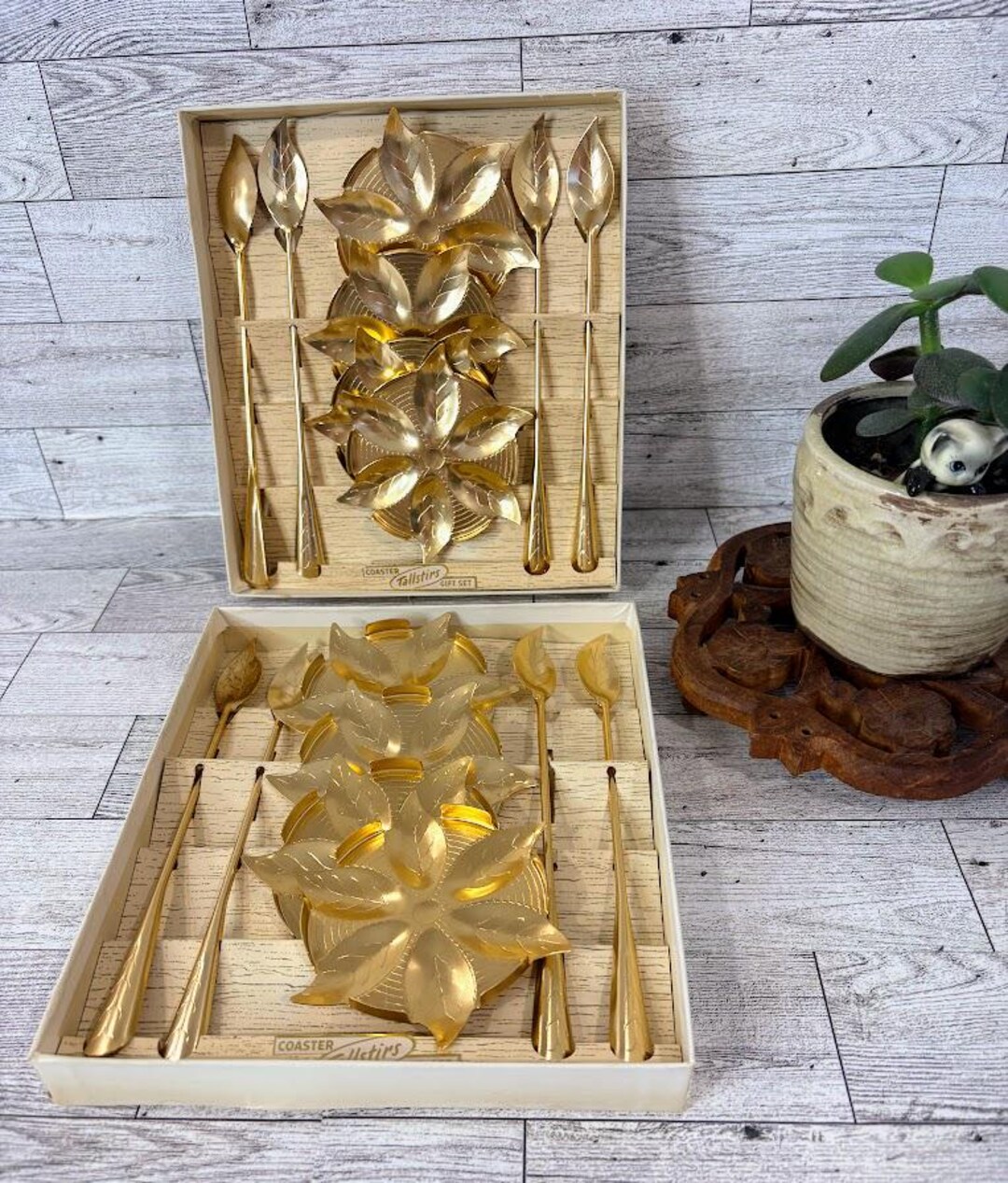 Vintage Ray J. Walther Co. Coaster Tallstirs Gift Set - MCM Barware - Etsy