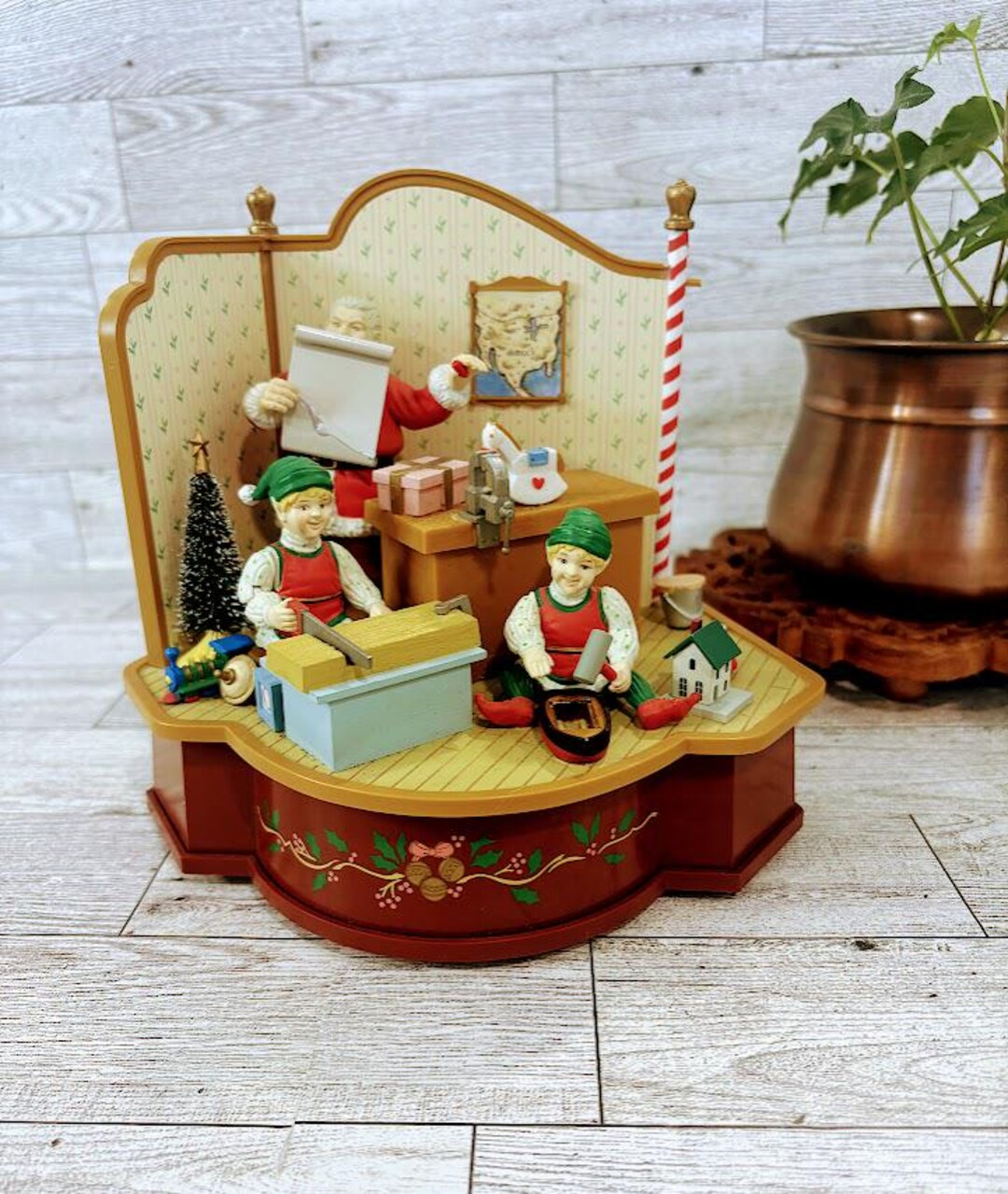 Vintage Matrix Industries Ltd Animated Music Box We Wish You A Merry ...